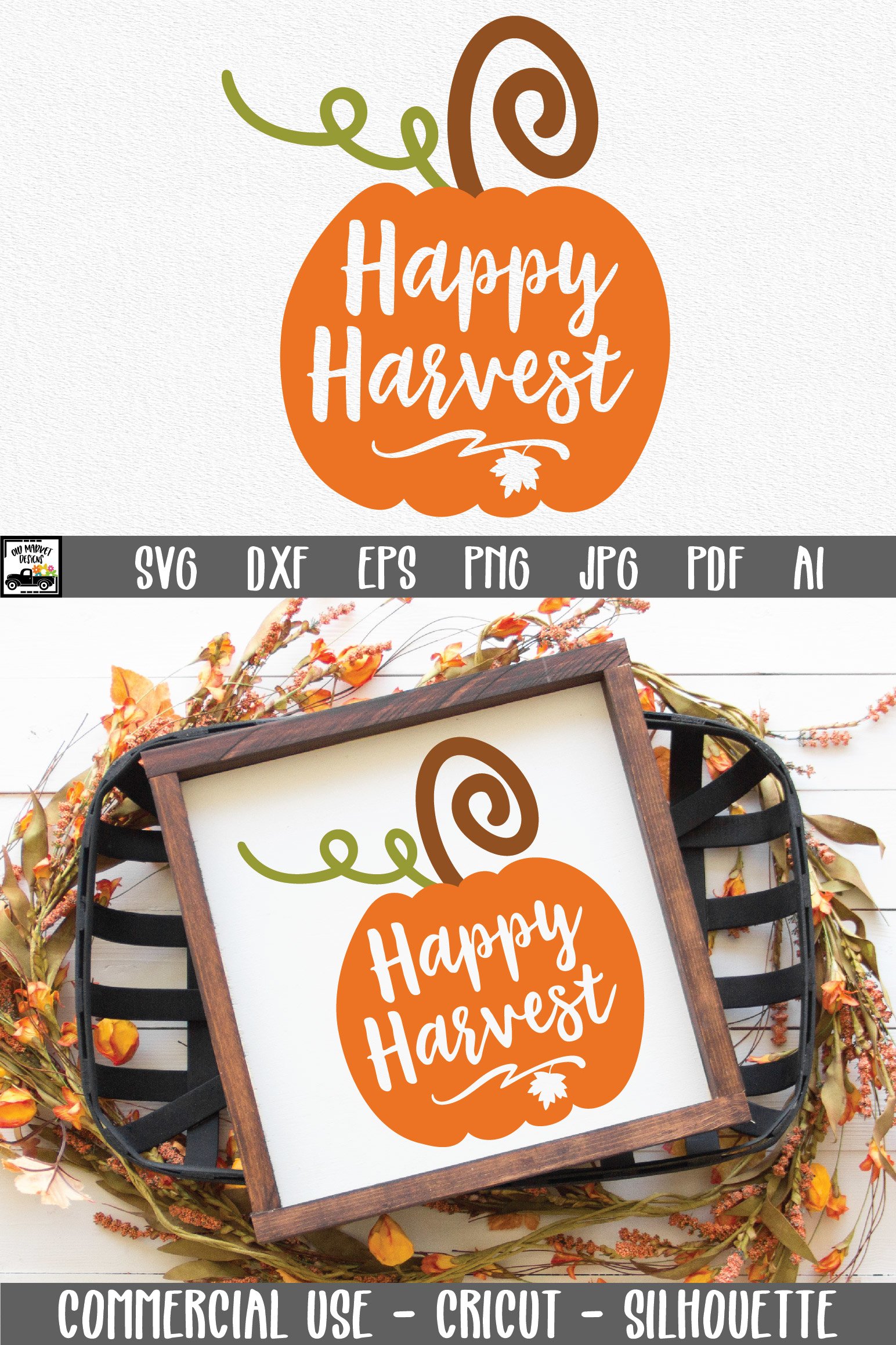 Happy Harvest SVG - Fall SVG File - Autumn Cut file