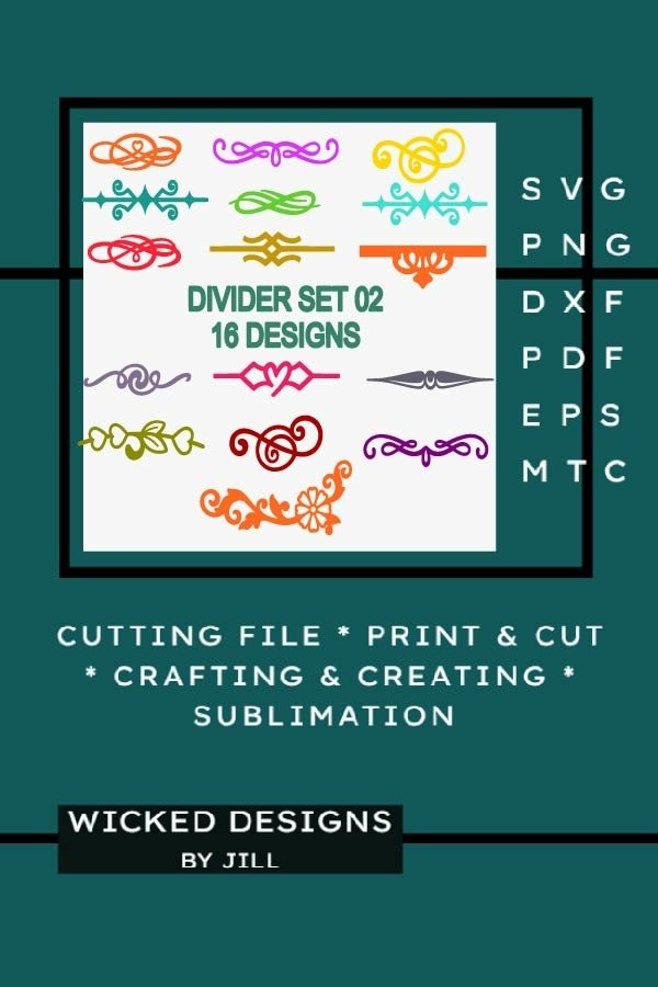 Dividers Borders Design Set 02 SVG Cut File UPDATED