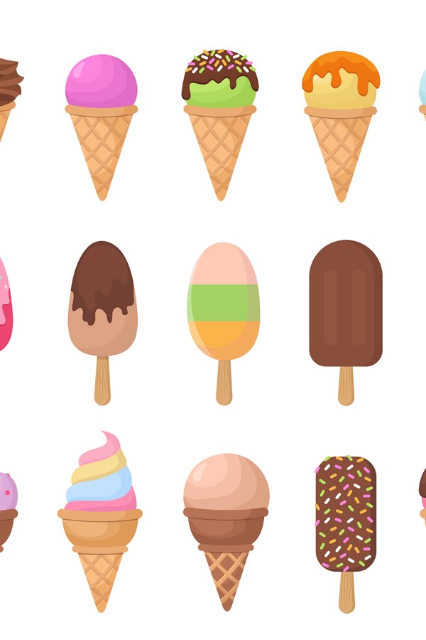 Cartoon ice cream vector set
