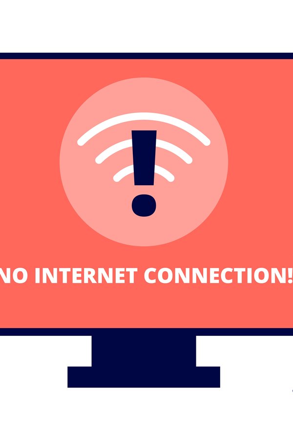 No internet connection. Wireless connectivity disconnect, er