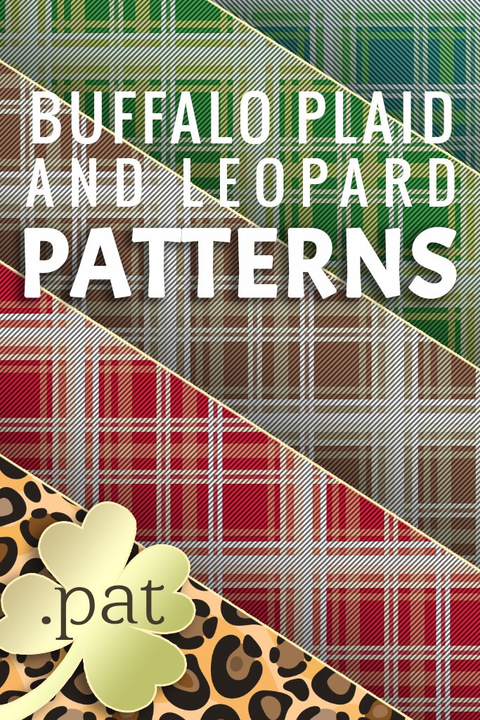 4 tartan check print buffalo plaid and 1 leopard print, PAT
