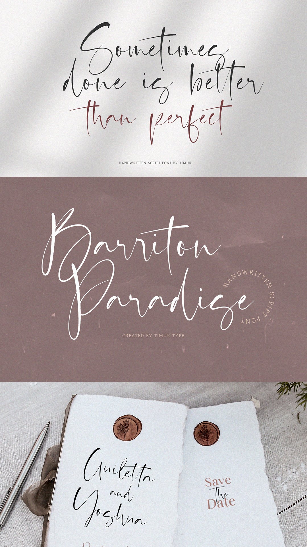 Barriton paradise - A Handwritten Script font