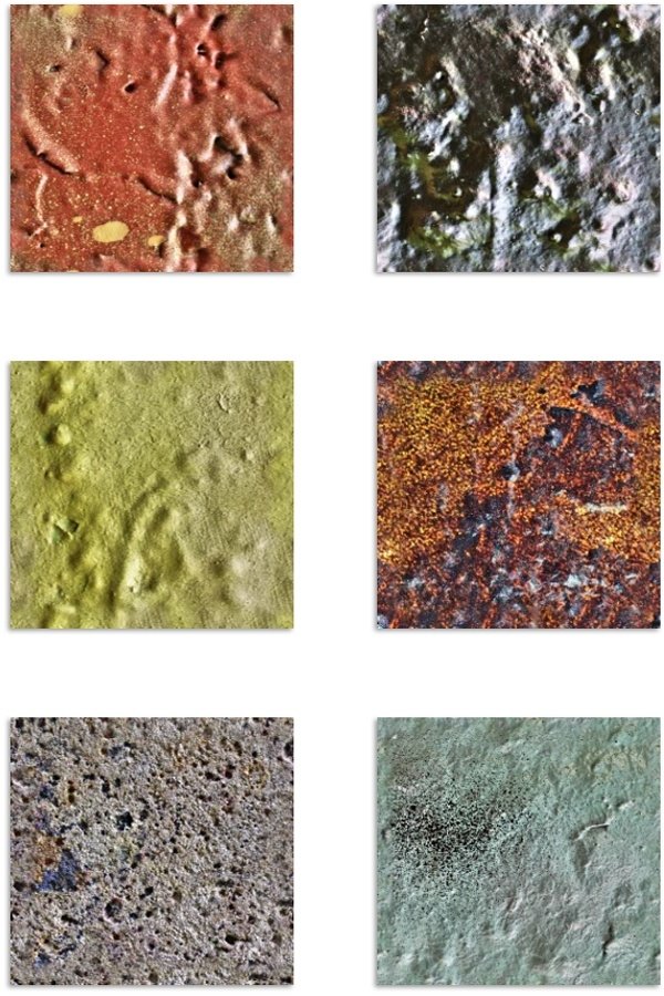6 seamless textures of colorful painted walls - (988731)