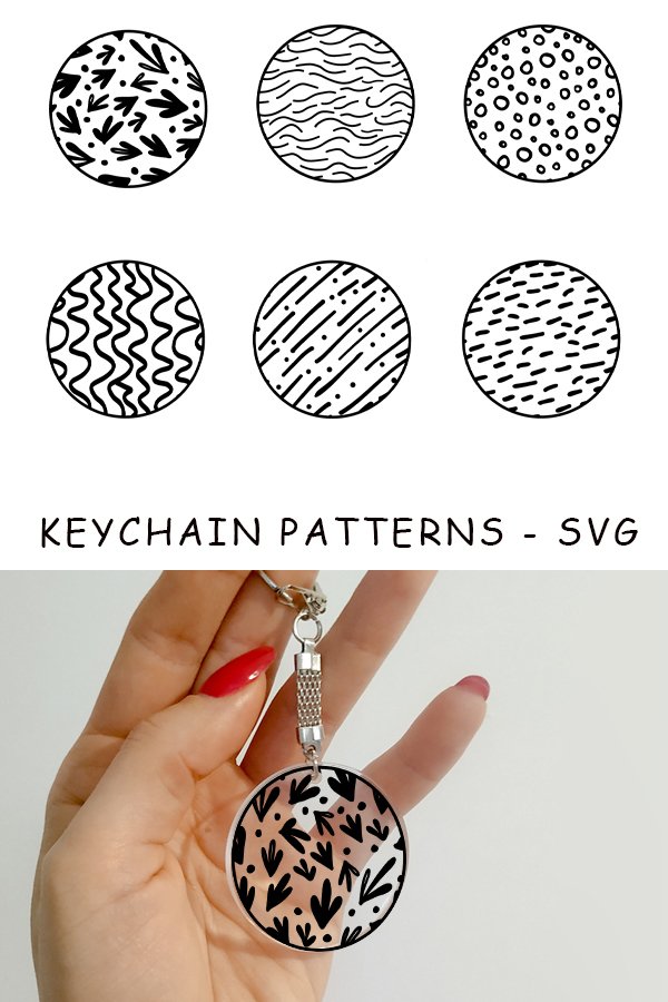 Keychain design SVG. Pattern in a circle.