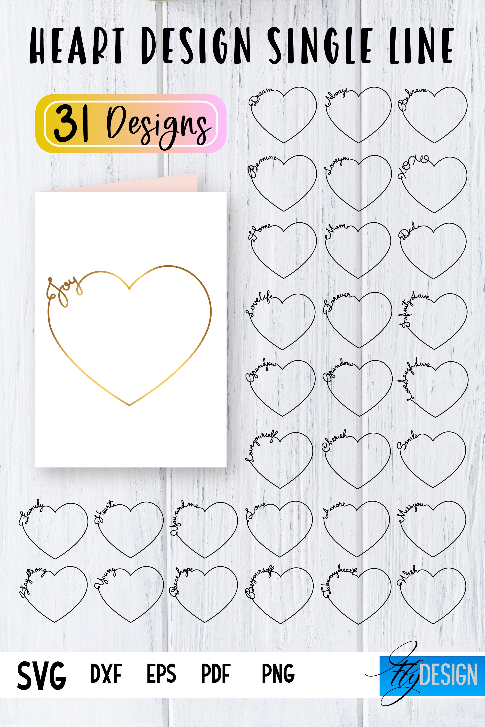 Heart Single Line SVG |Foil Quill Design|Outline (2972922)
