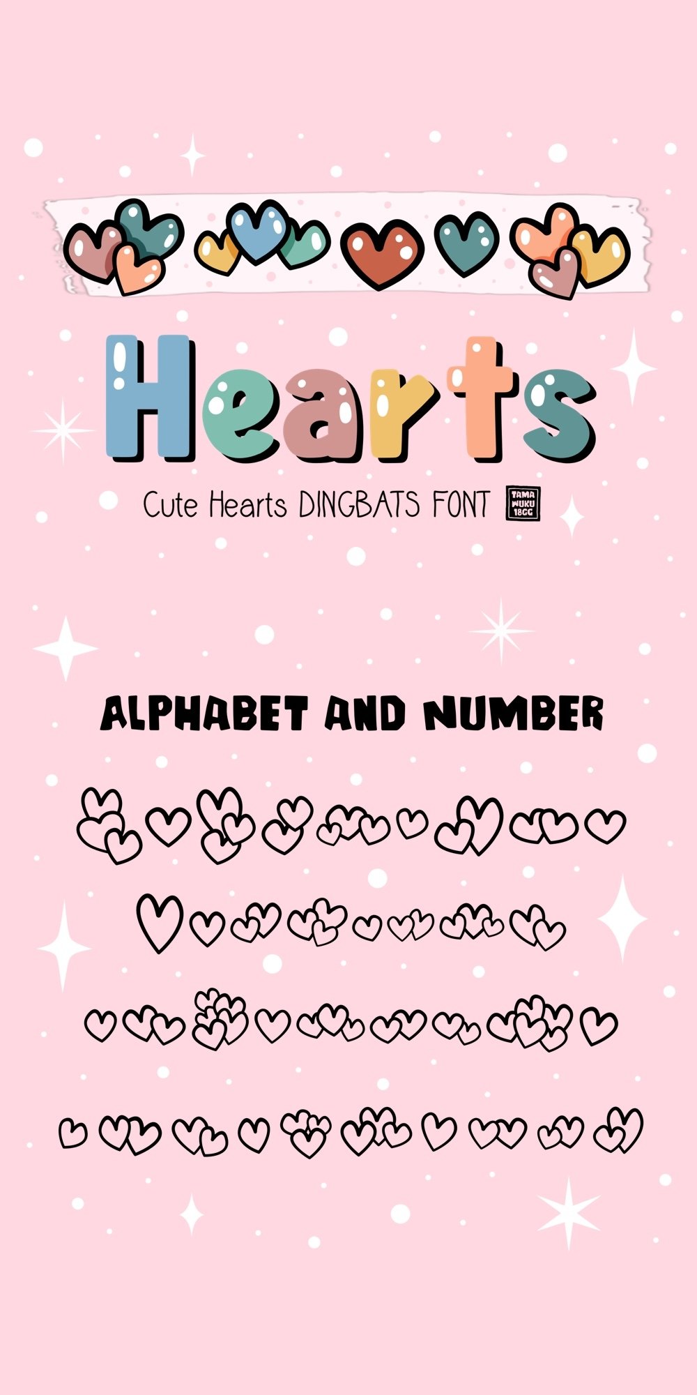 Cute Hearts OTF Dingbats Font