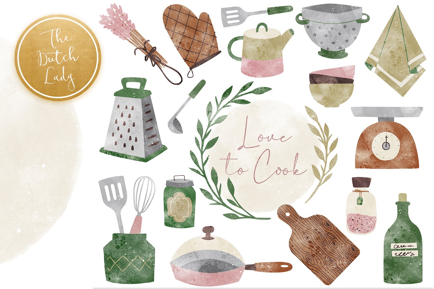 Kitchen Tools & Cooking Clipart Set