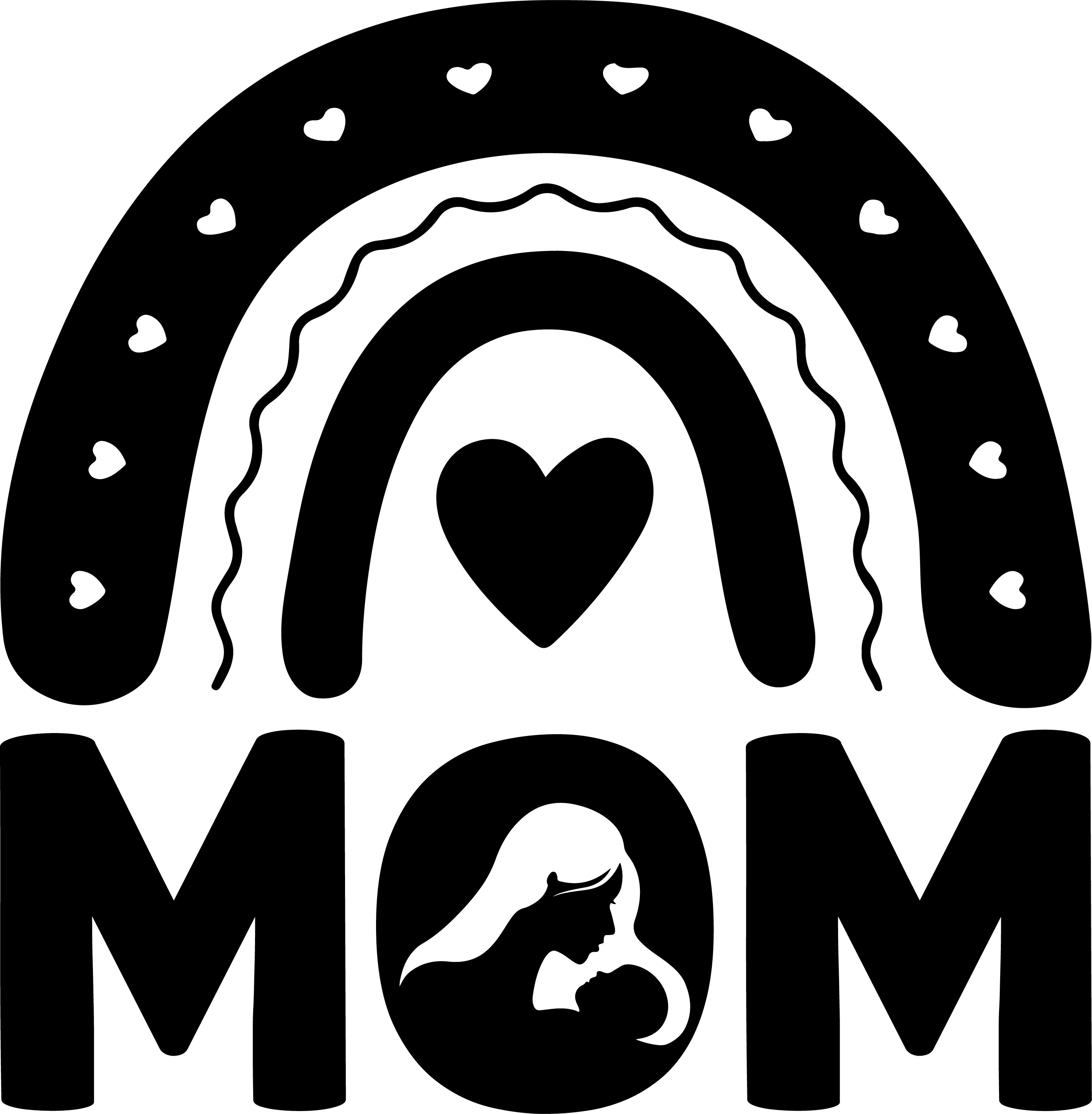 Rainbow mom SVG Bundle cute file