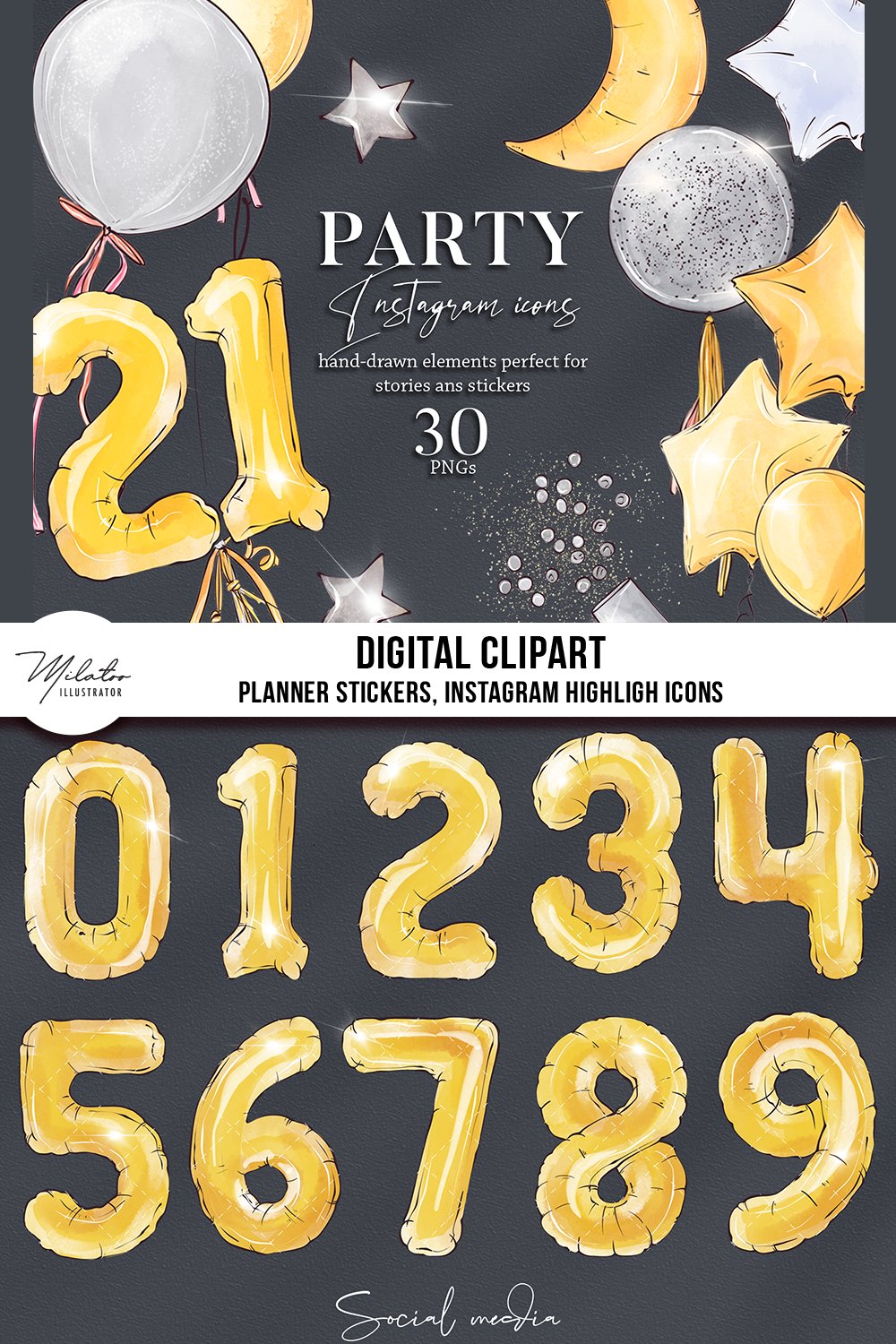 Birthday Balloons Clipart Confetti PNGs Background invite