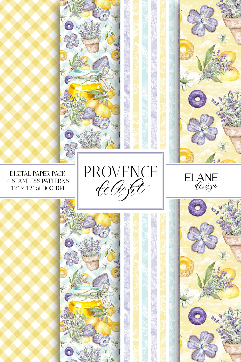 Lavender Lemon Digital Paper, Provence (3880442)