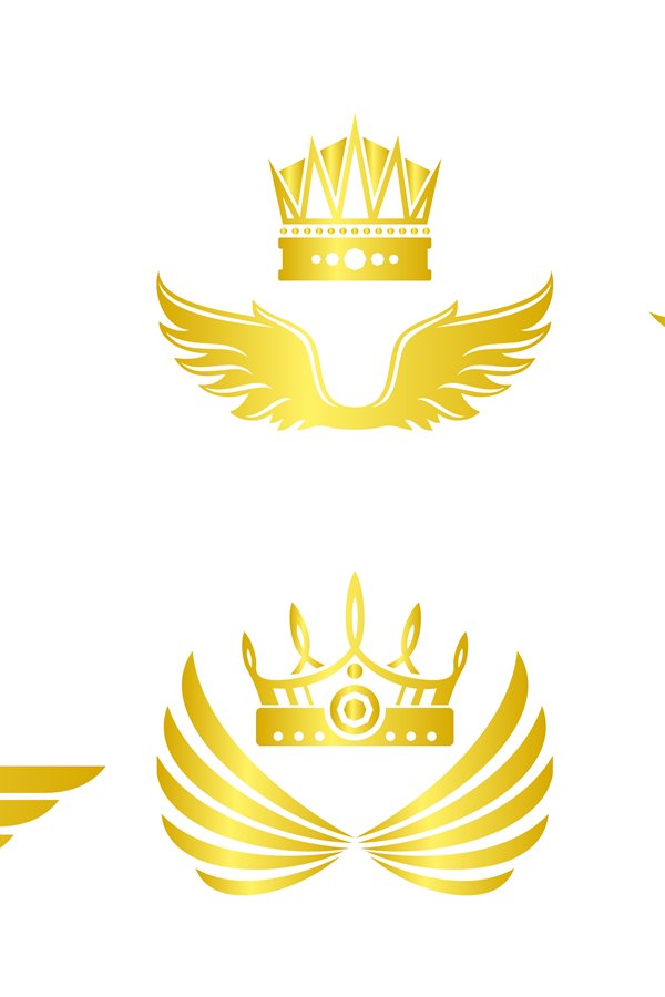 Golden crown with wings vector