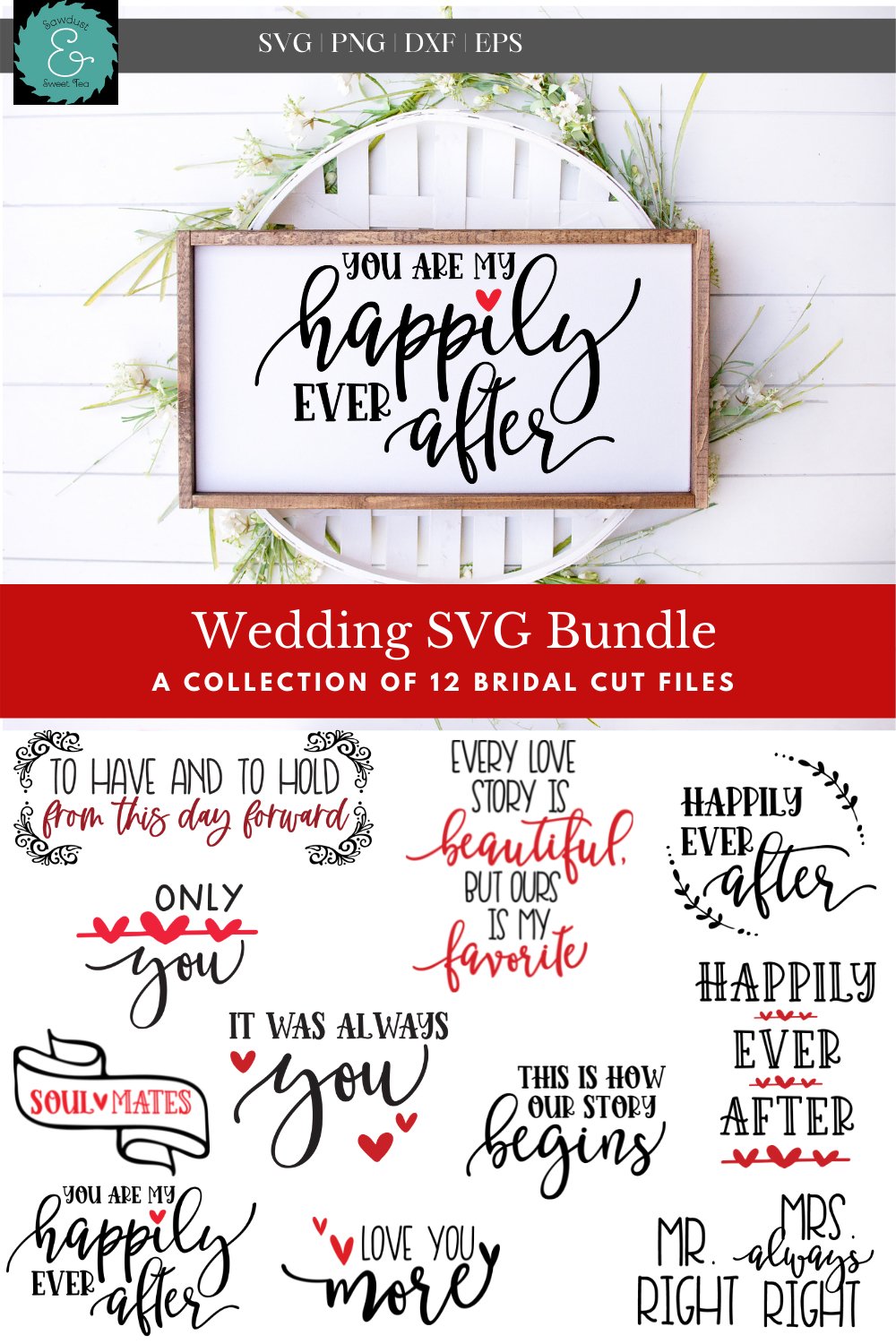 Wedding SVG Sign Bundle for Cricut and Glowforge