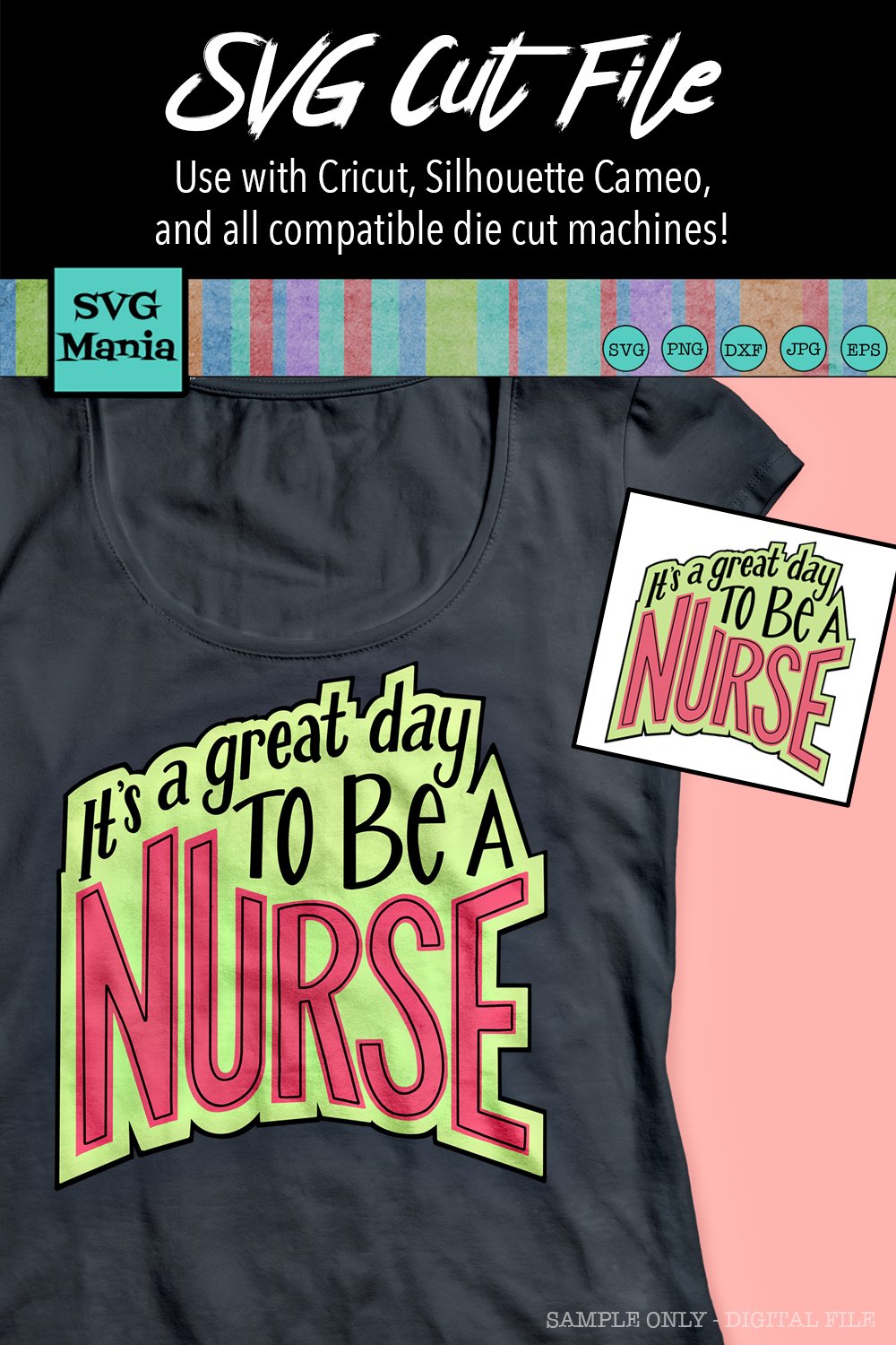 Cute Nurse SVG File, Nurse Sublimation, Nurses Week SVG
