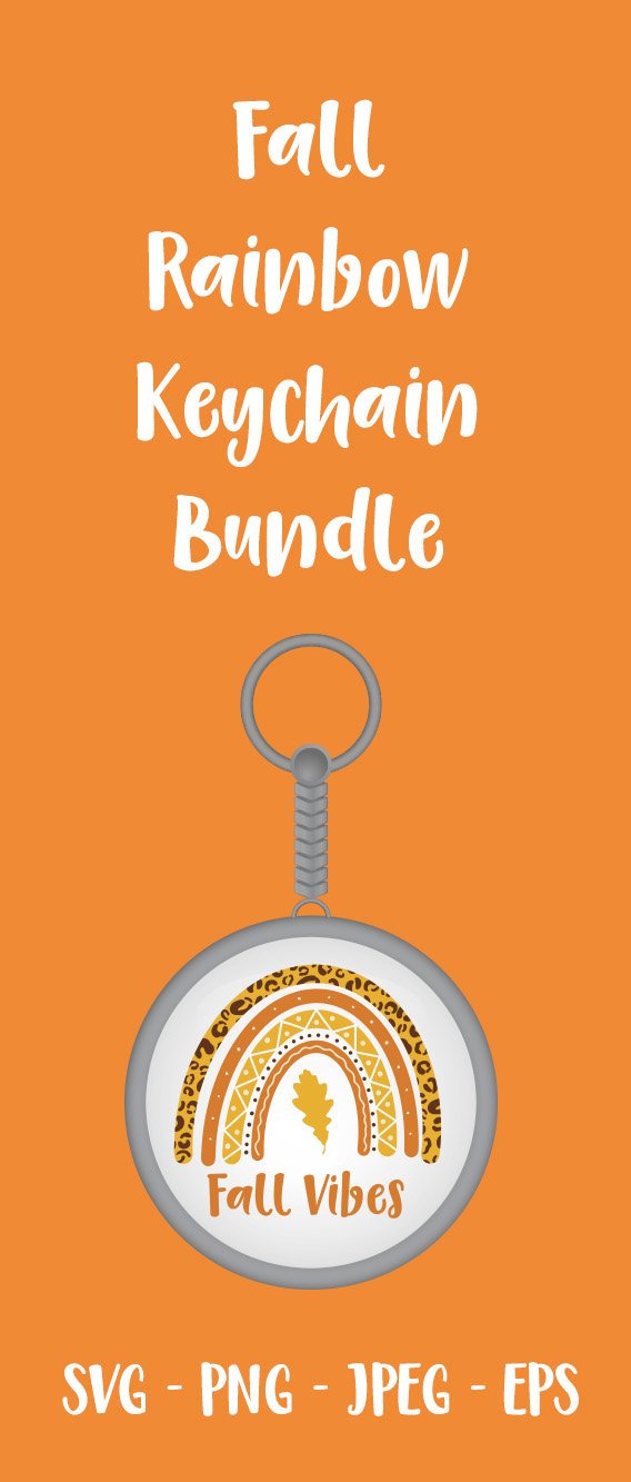 Fall rainbow keychain bundle SVG. Autumn keychain