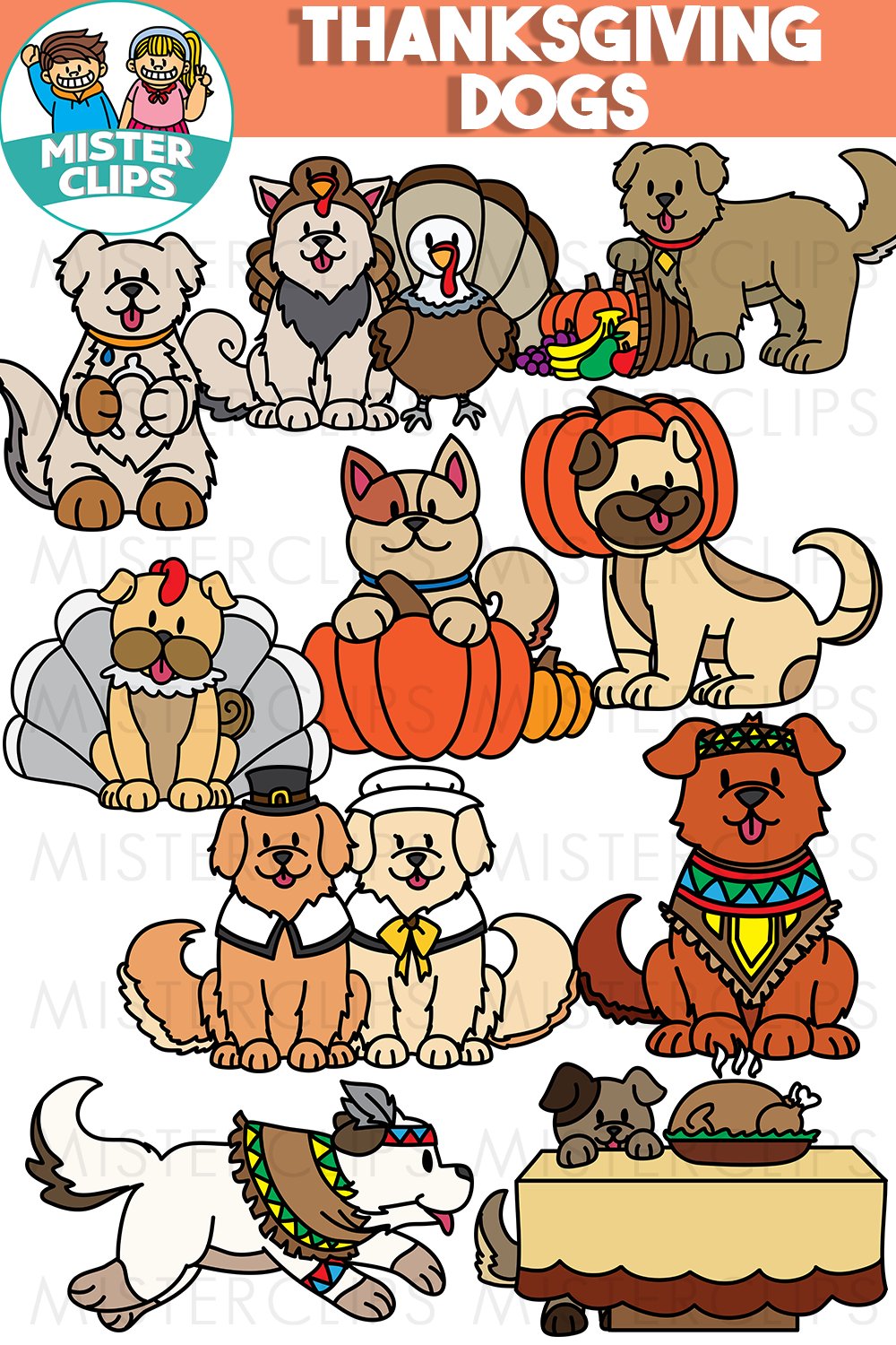 Thanksgiving Dogs Clip art