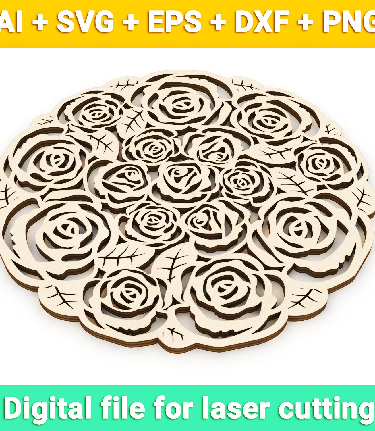 Hot stand "Roses" vector for CNC svg vector file