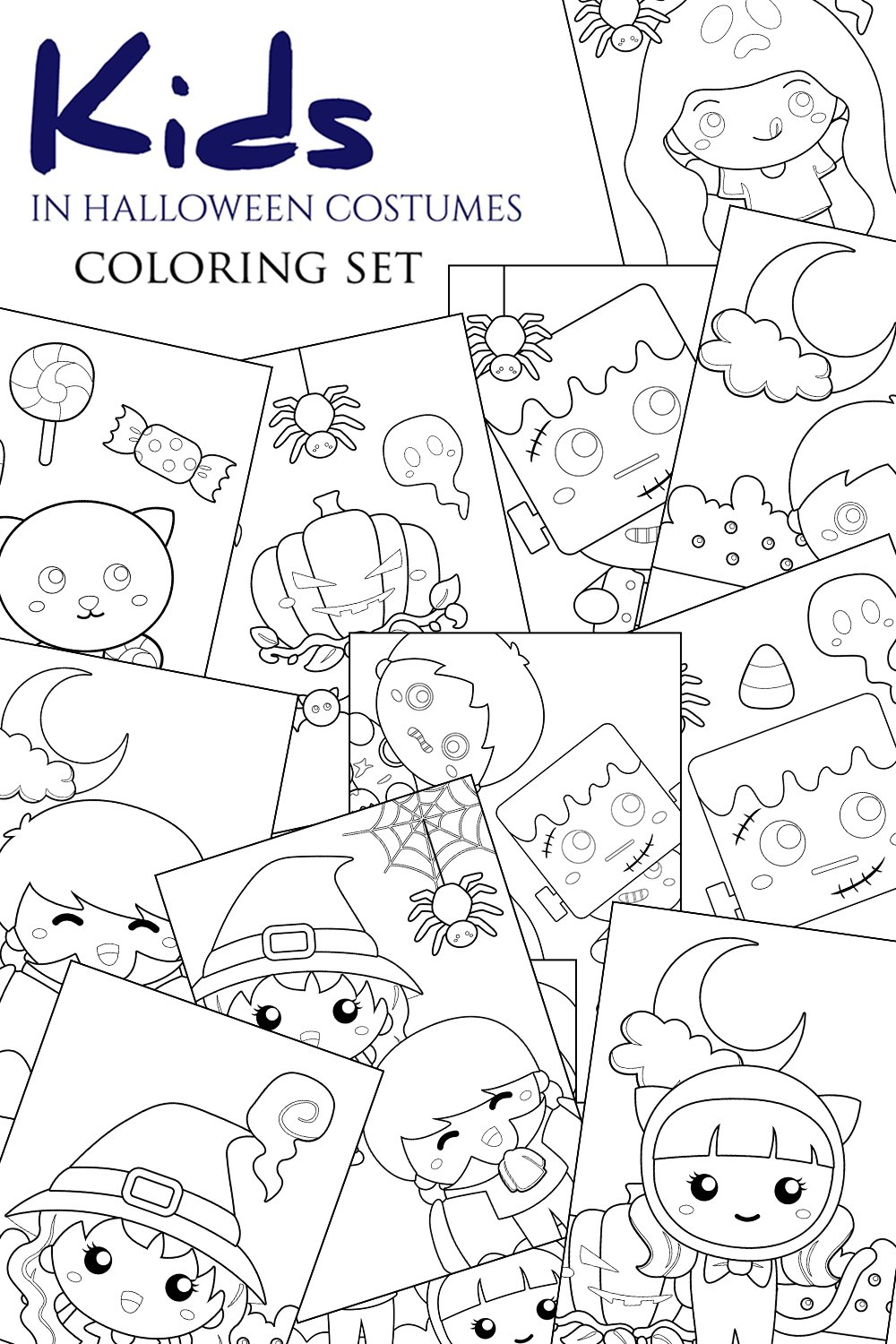 Kids and Halloween Costume October Holiday Coloring Activity