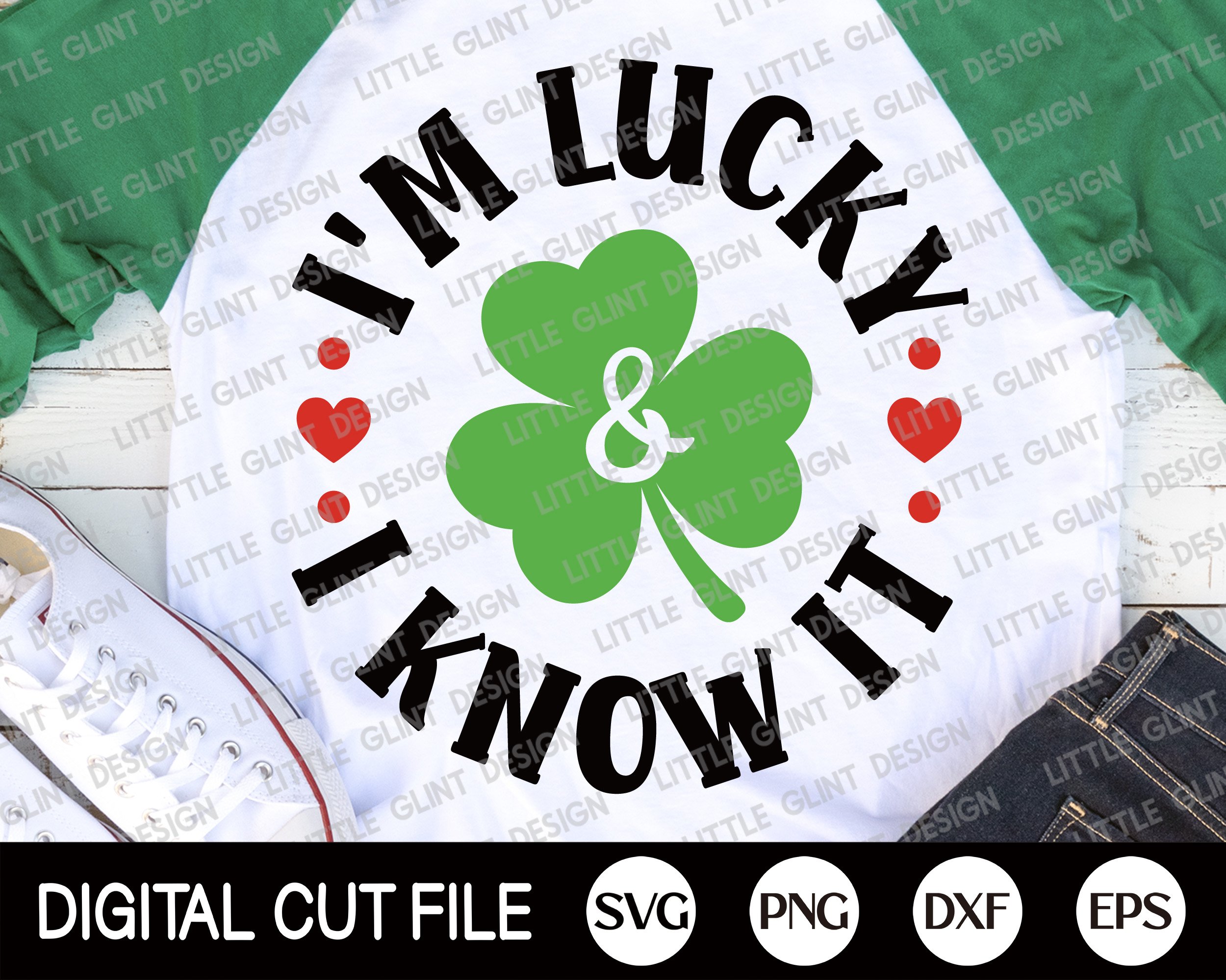 St Patricks Day Svg, Shamrock Svg, Lucky Dxf, (1189276)