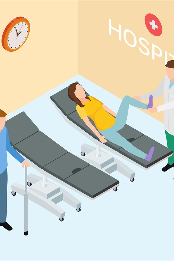 Patients and doctor on hospital. Isometric rehabilitation ve
