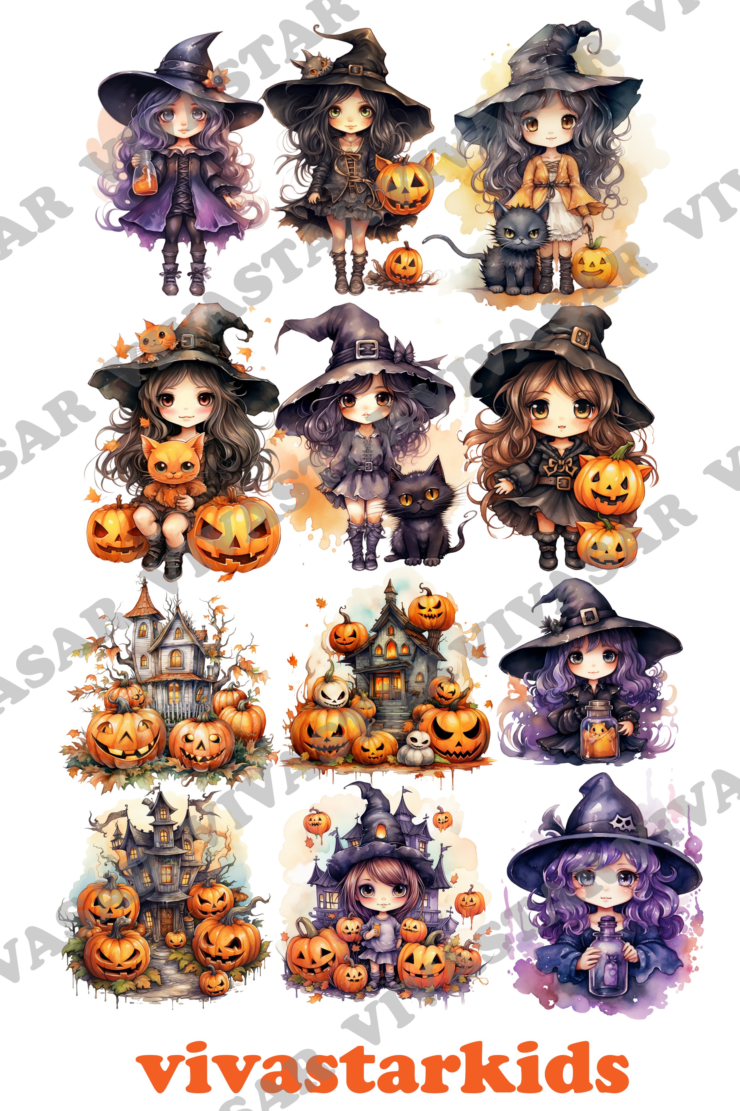 Cute Witches Clipart Halloween Clipart Kids Halloween Png,