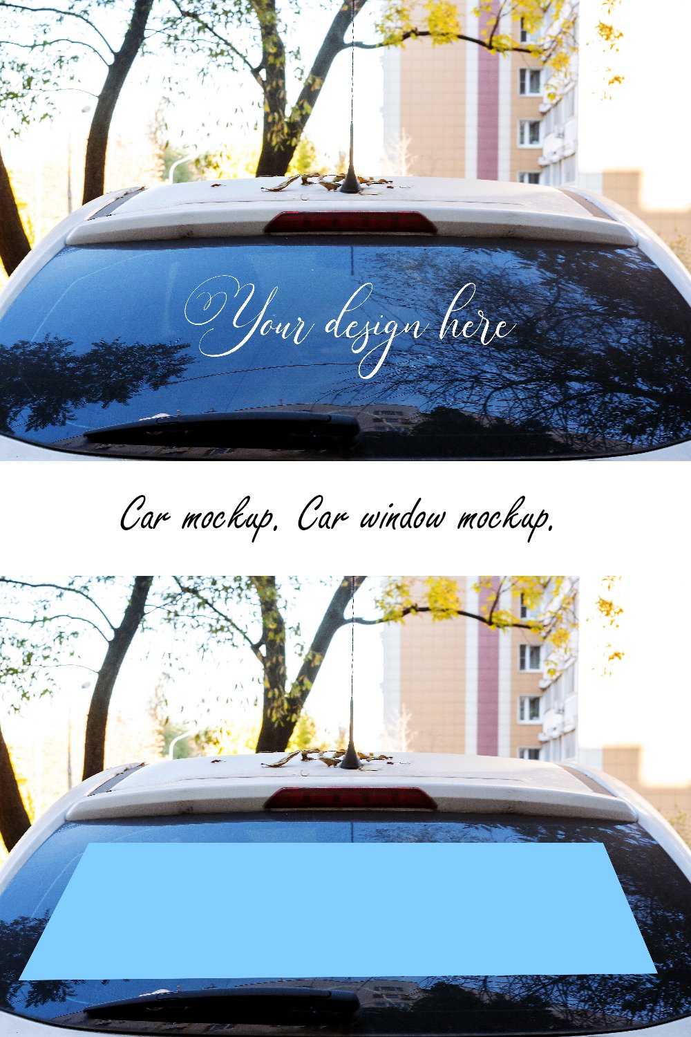 Car mockup. Car window mockup.