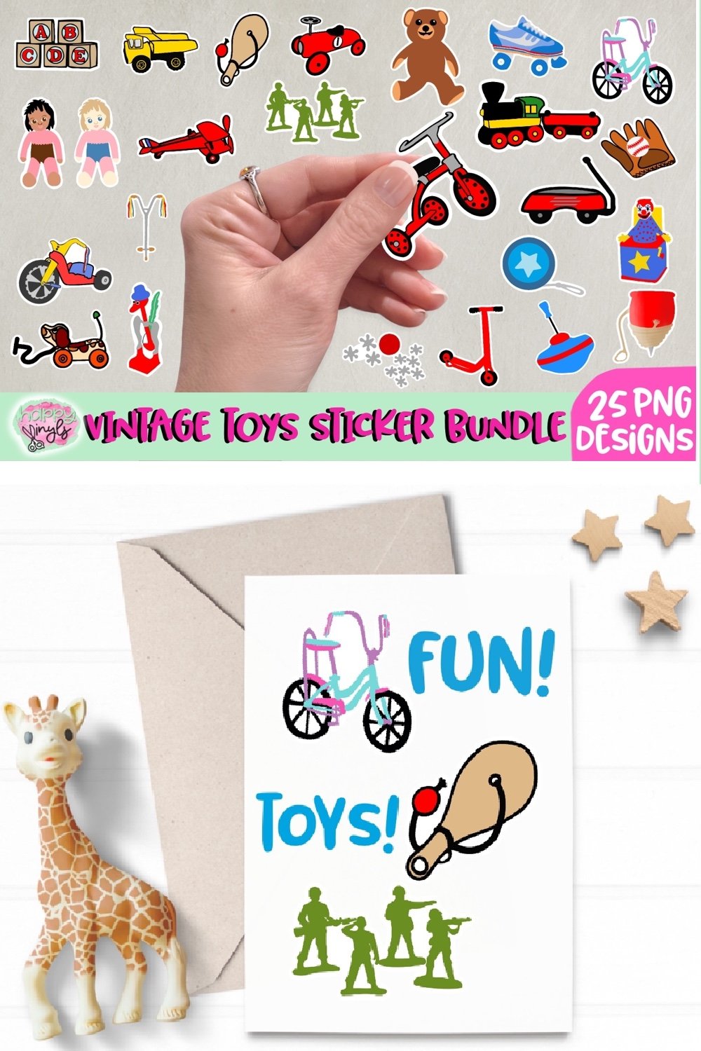 Vintage Toys Stickers - A Sticker Bundle