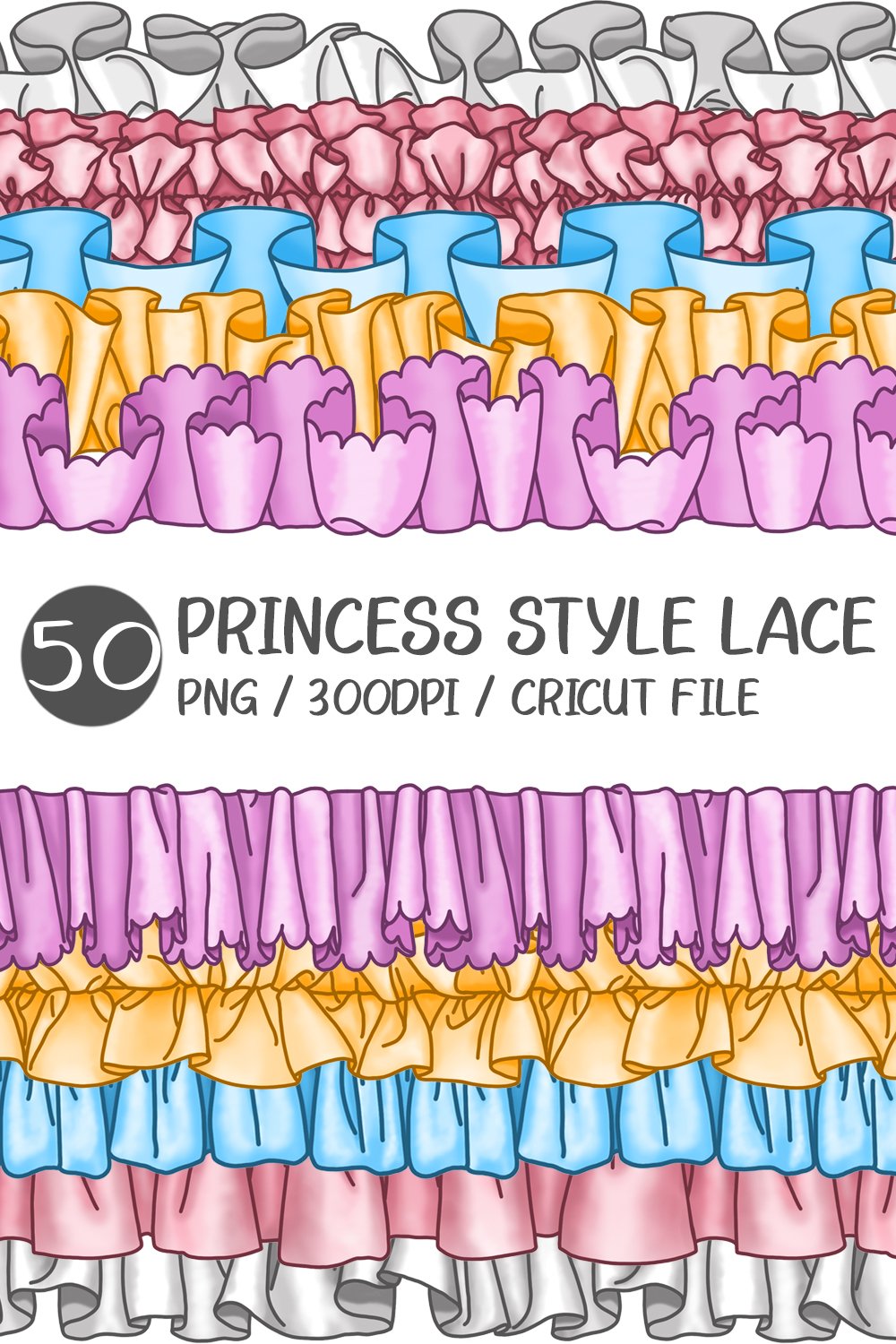 Princess Style Lace PNG | Frill Clip Art | Wrinkled | Ruffle