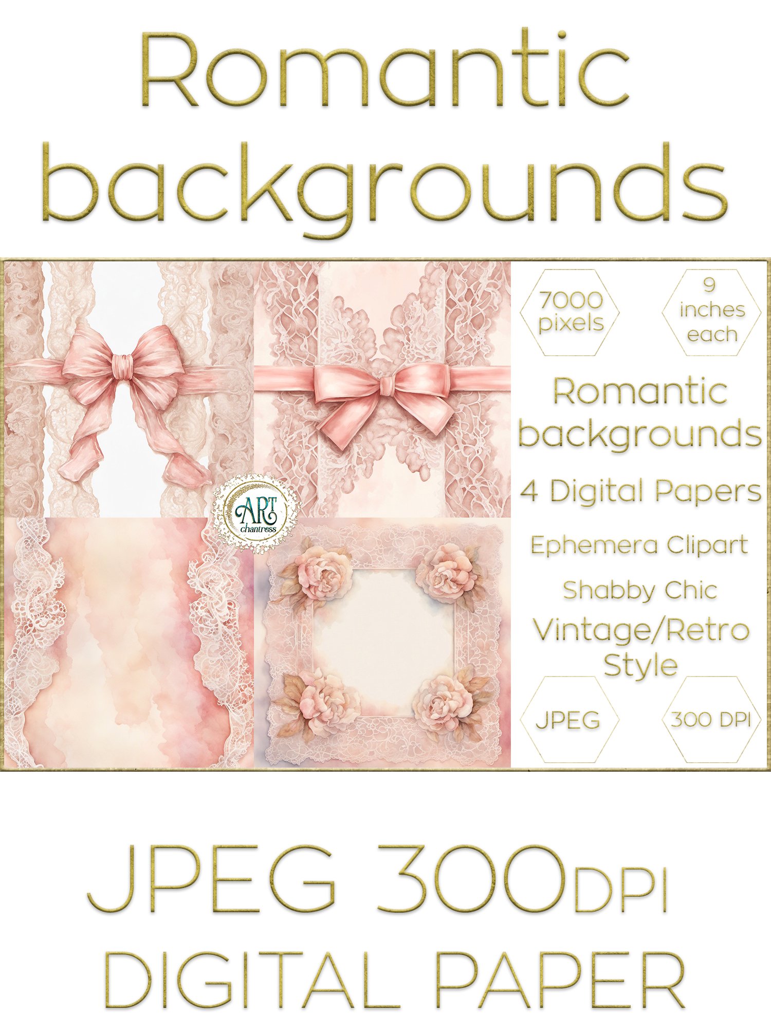 Soft Watercolor Digital Papers Romantic Pink Paper (2907252)