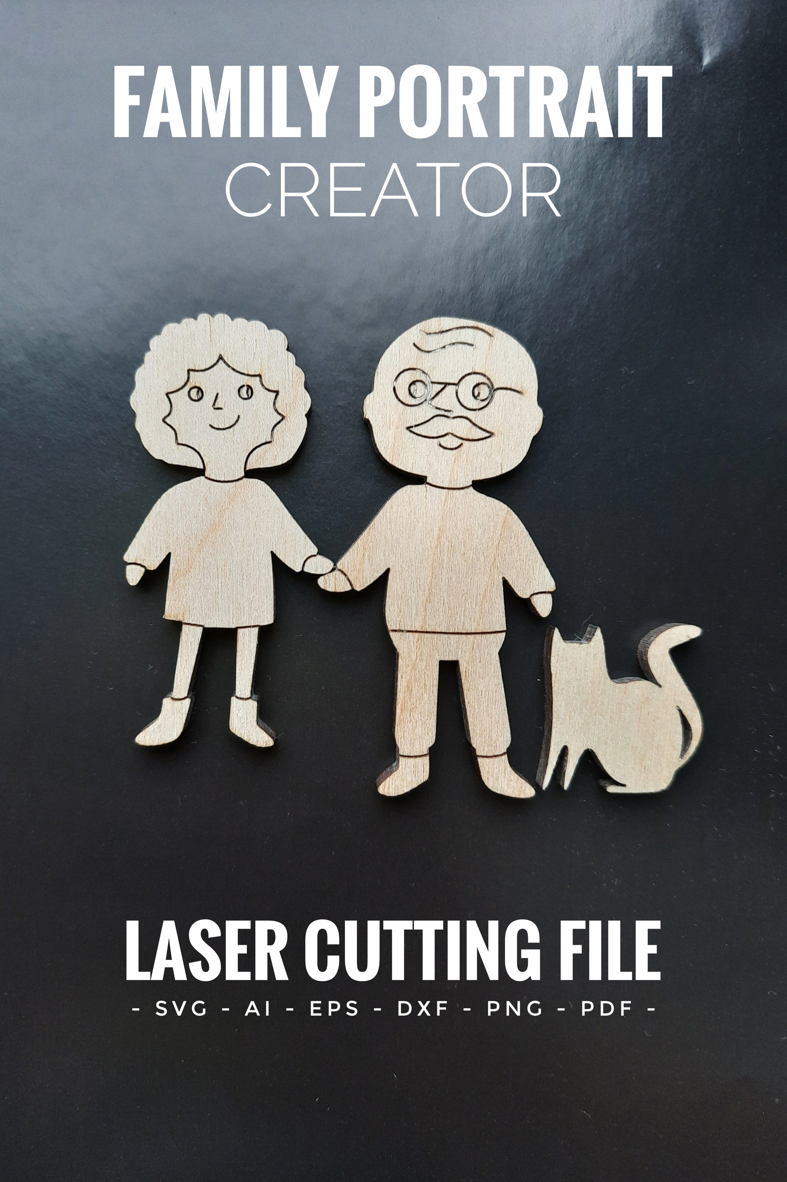 Family Portrait Creator for laser cutting, laser (2274024)