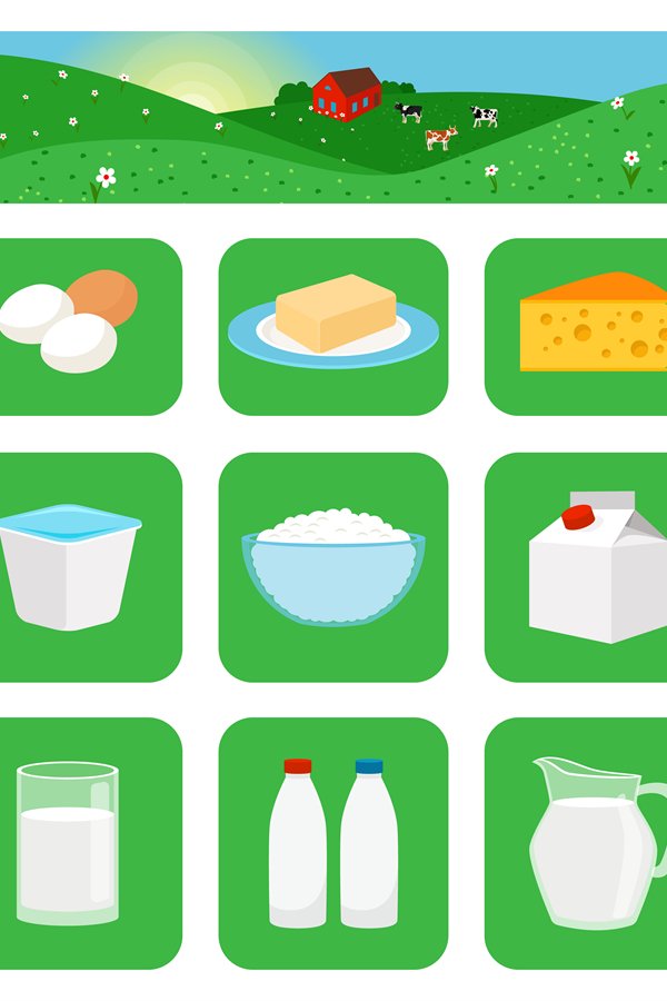 Milk products icons