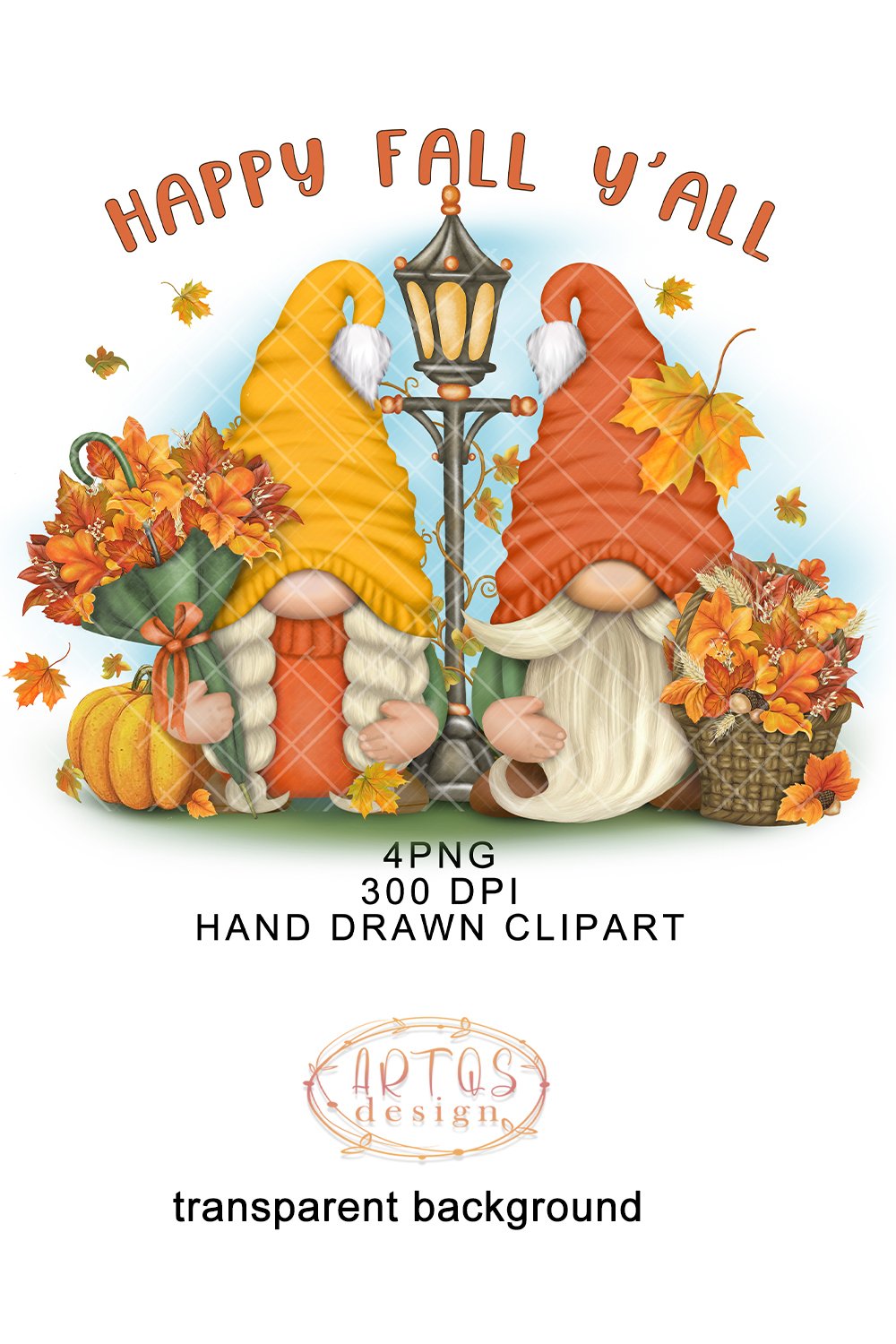 Happy fall y’all Gnome PNG Clipart / Pumpkin Season