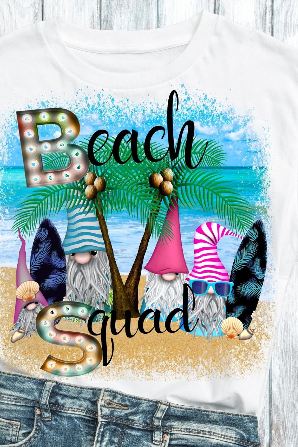 Beach Squad Gnomes, Sublimation PNG, Beach Theme, Summertime