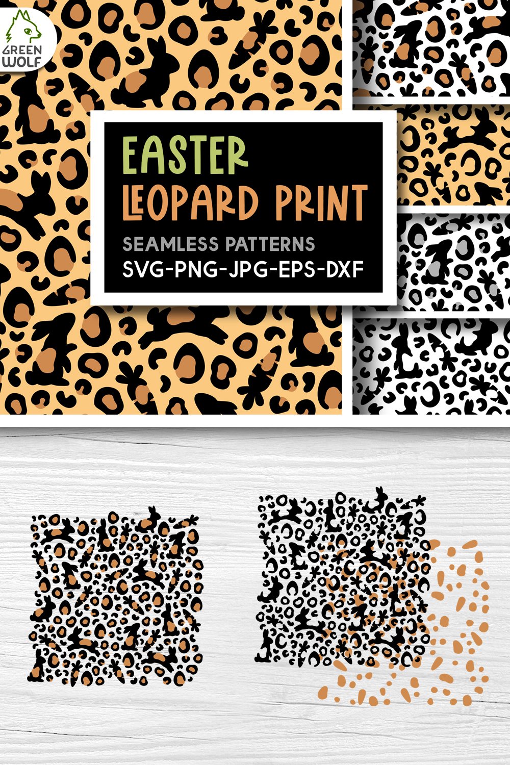 Easter leopard print svg Easter pattern svg Bunny pattern