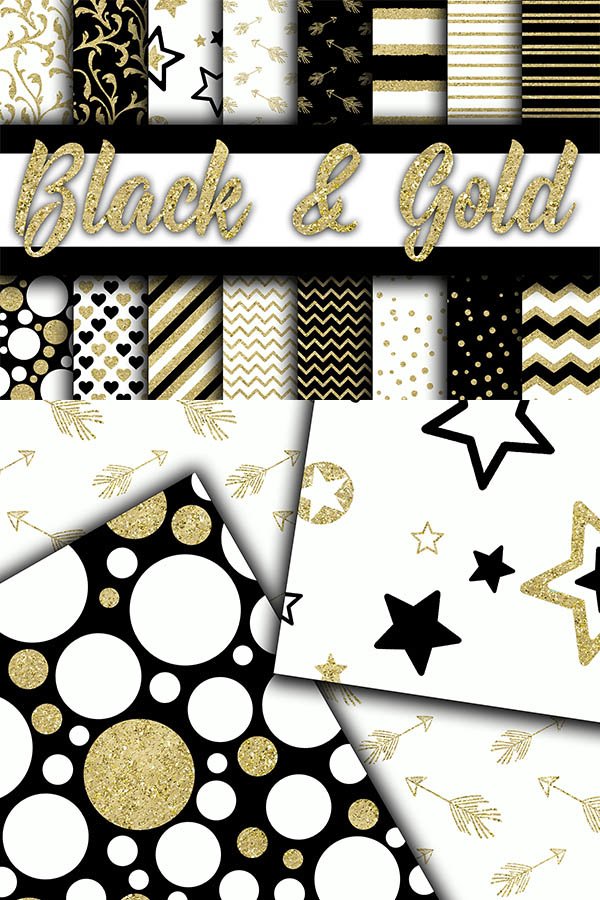 Black and Gold Digital Paper (562418)