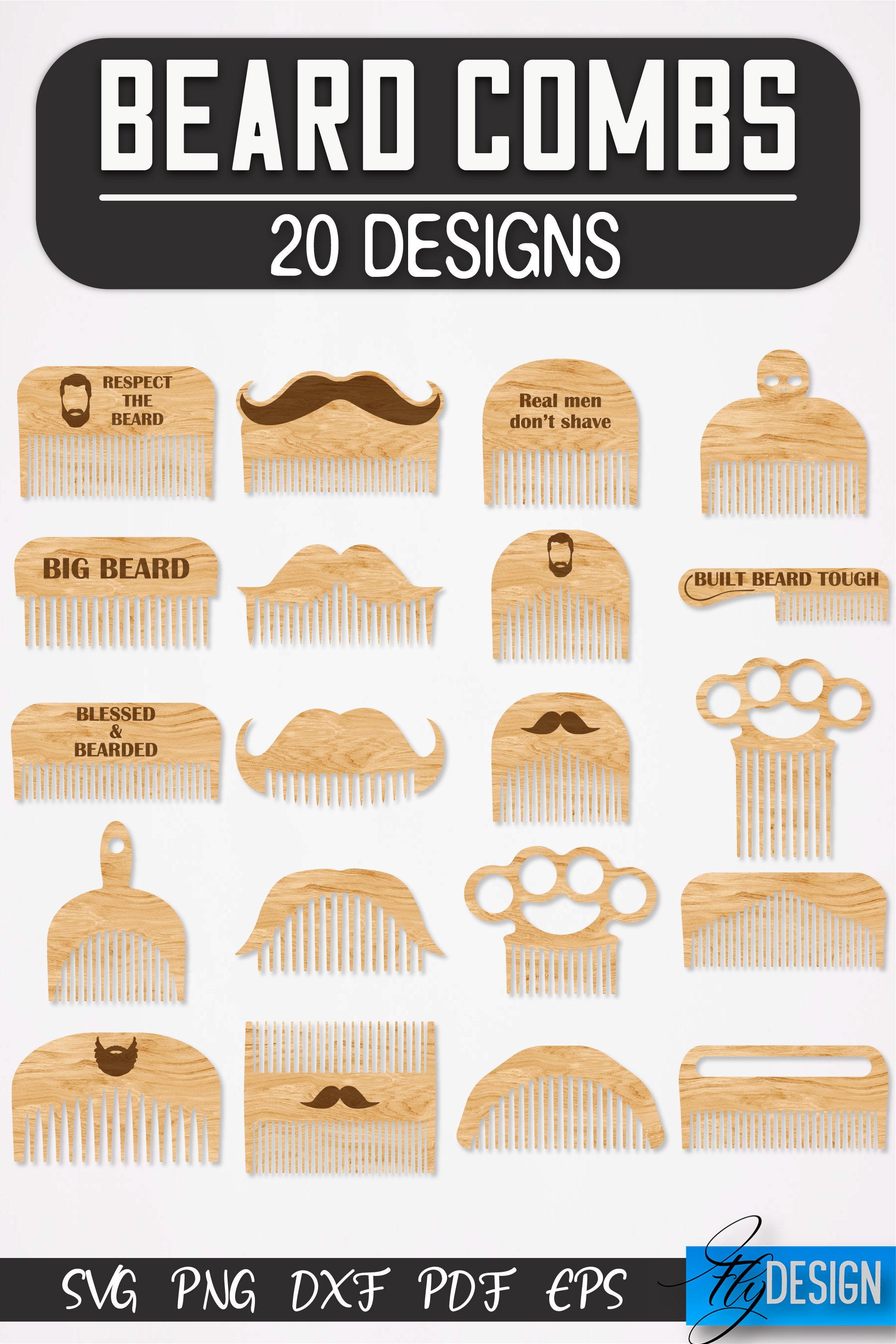 Beard Combs Laser Cut SVG | Cut and Engrave