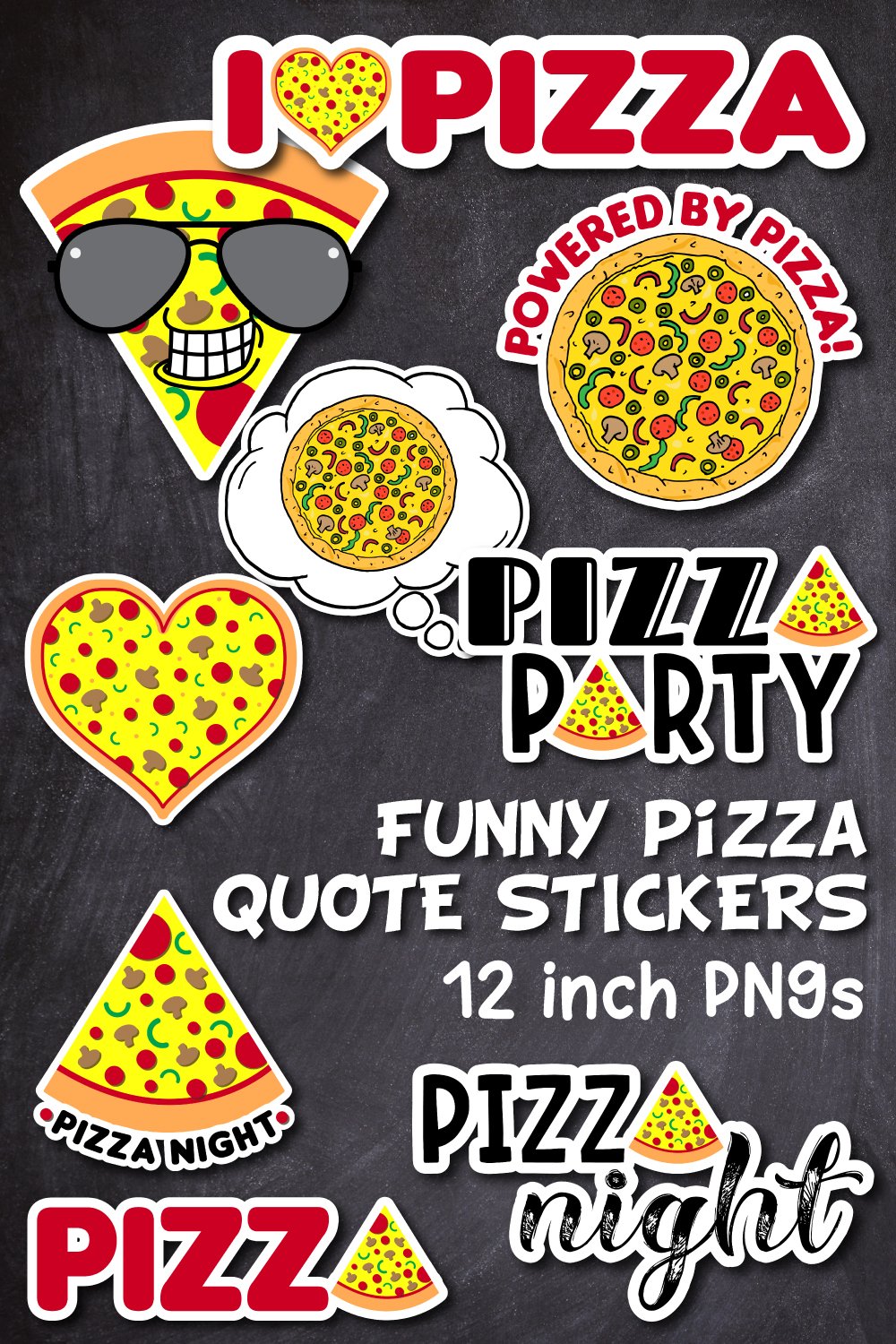 Funny Pizza Stickers,Funny Pizza Quote Stickers