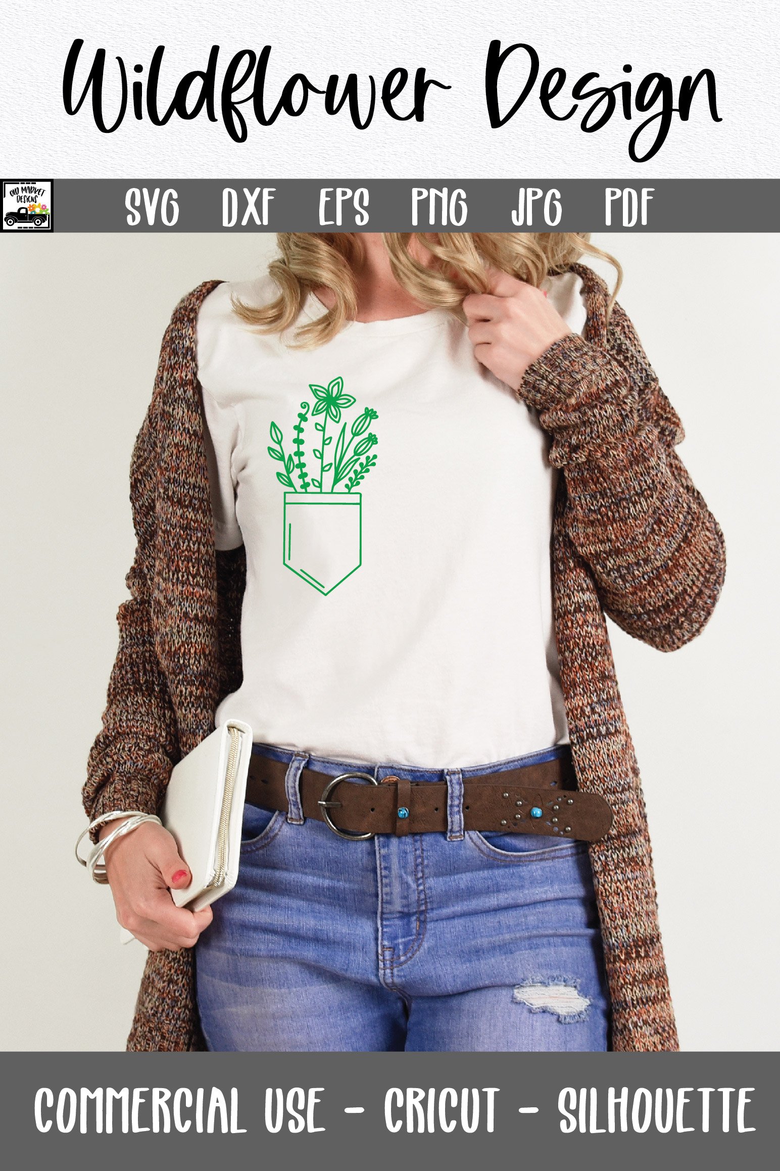 Wildflower Pocket SVG File