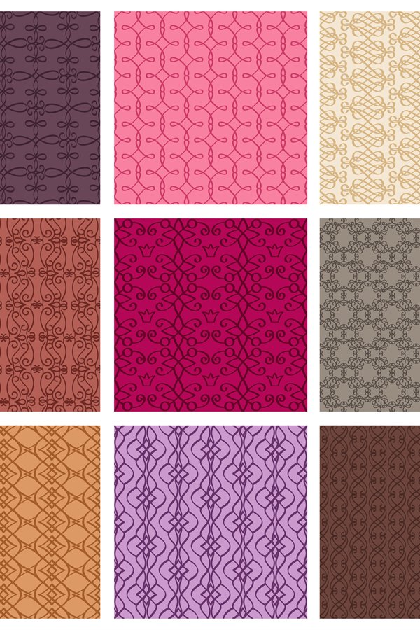 Set of colored patterns