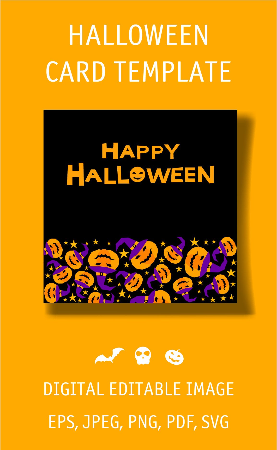Happy halloween card. Digital editable print. (869765)