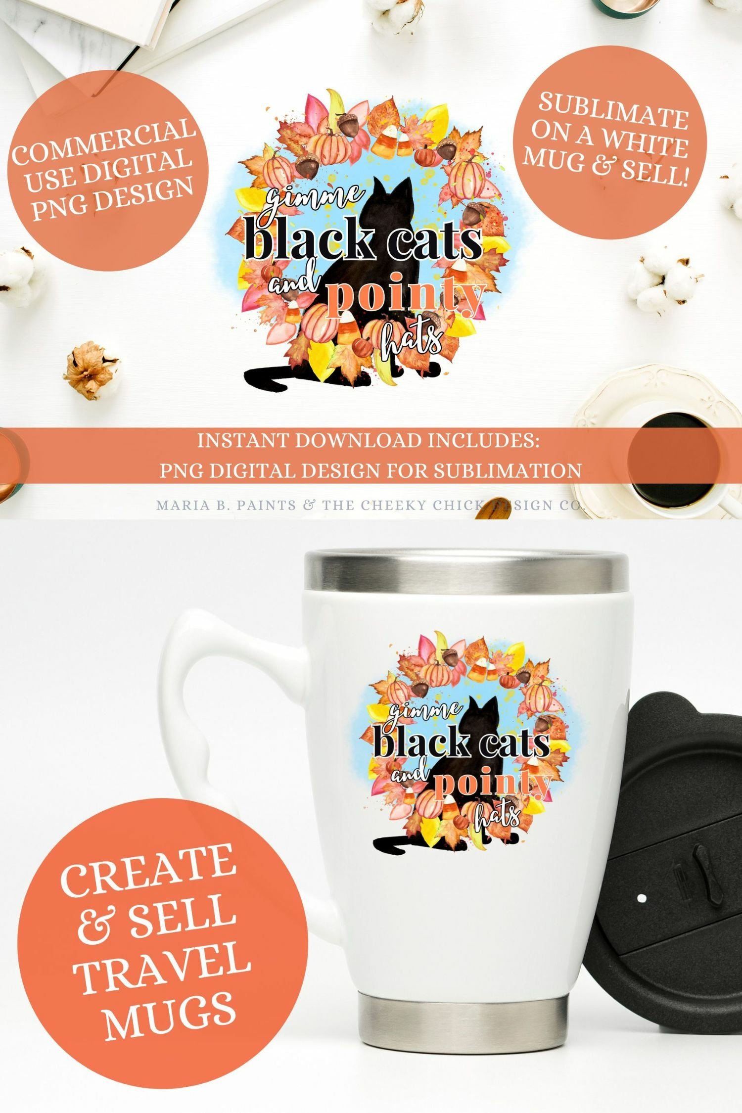 Gimme Black Cats & Pointy Hats Cute Fall & Halloween Wreath