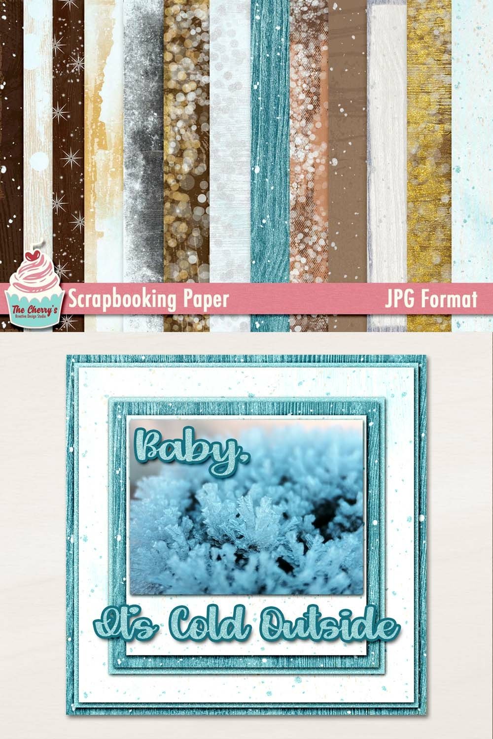 Wood Paper Pack for Scrapbooking and Crafts