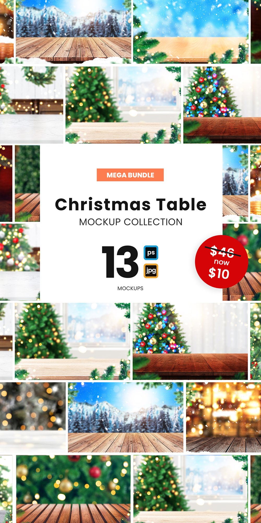 13 Christmas Tabletop Background | MEGA BUNDLE