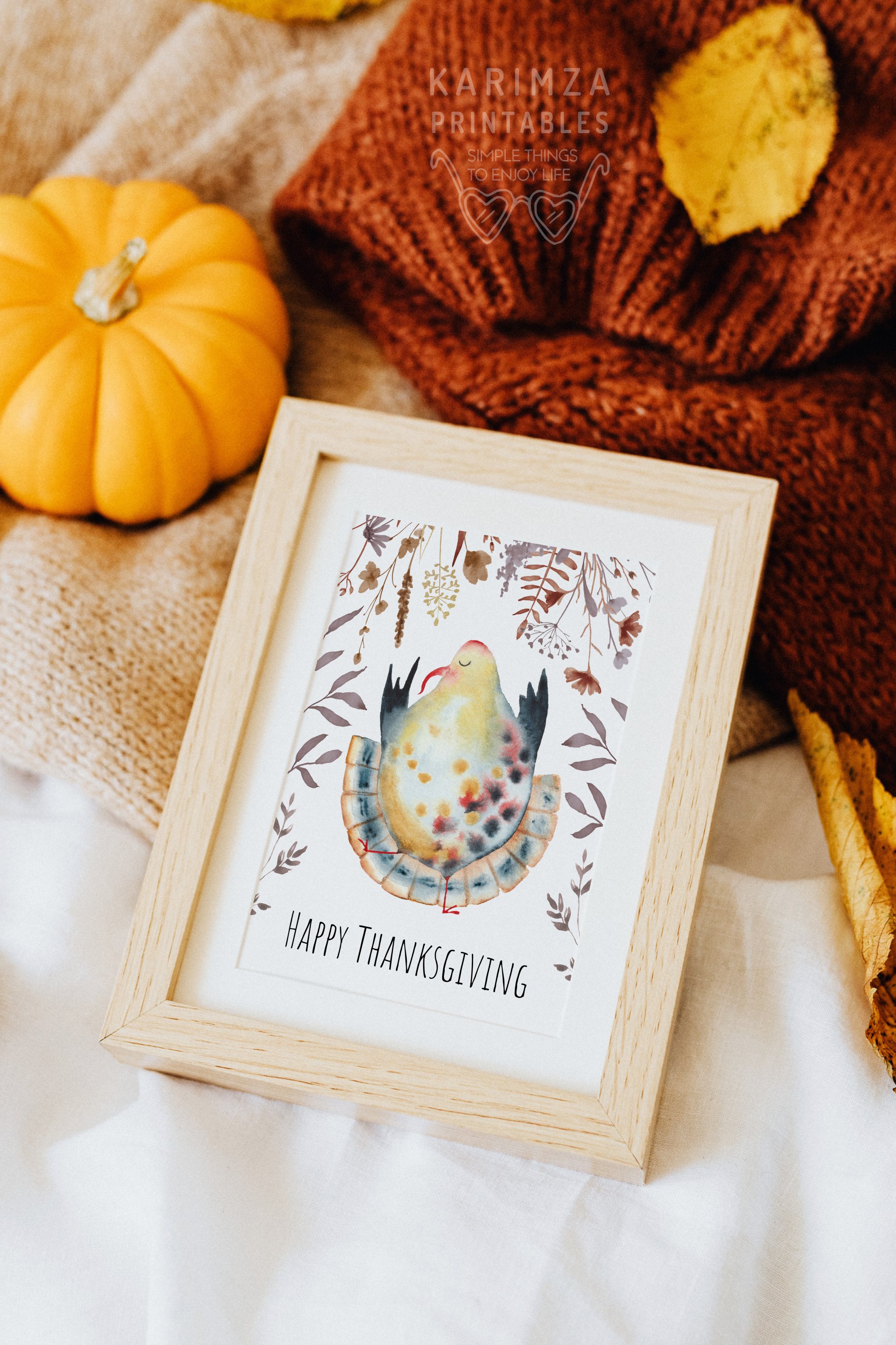 Printable Thanksgiving Card, Instant Download, Funny Turkey
