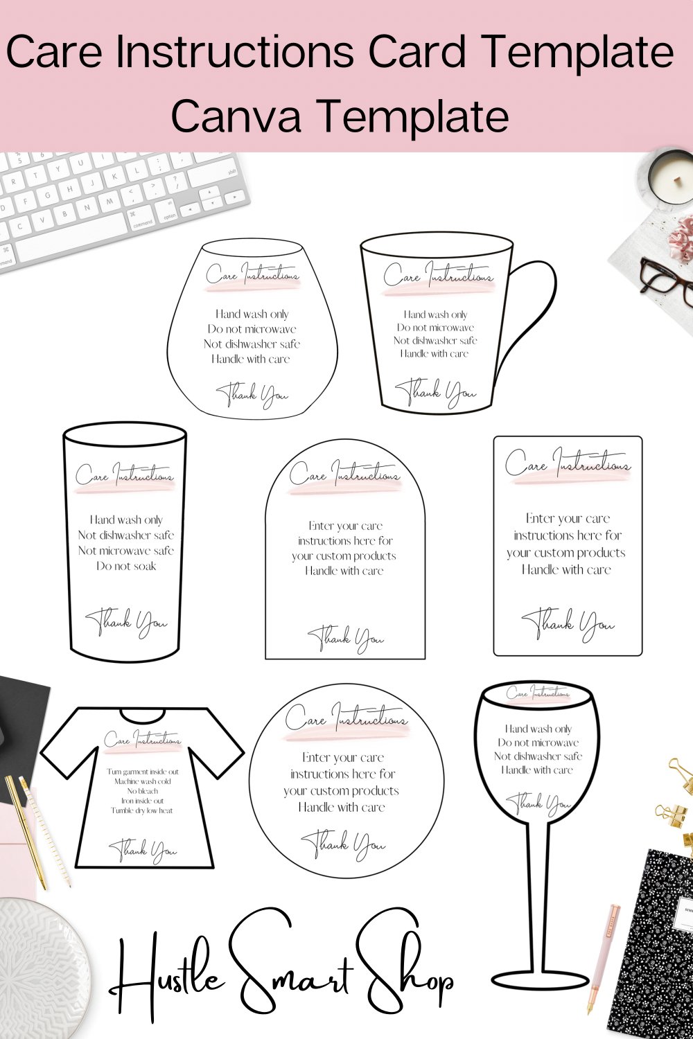 Care Instructions Card Template, Canva Template