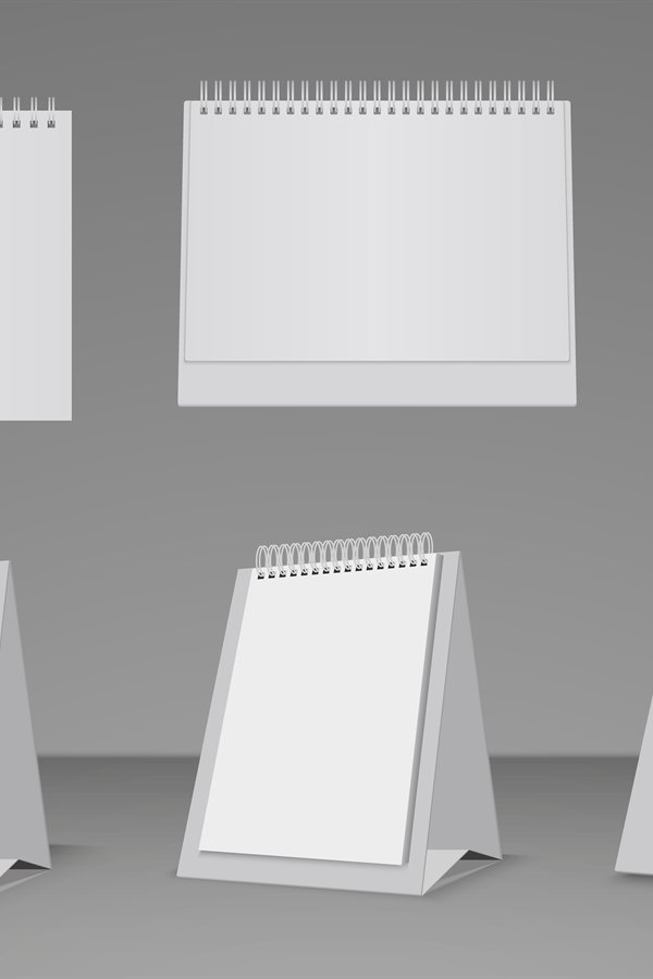 Realistic calendar templates. Wall and table blank paper cal