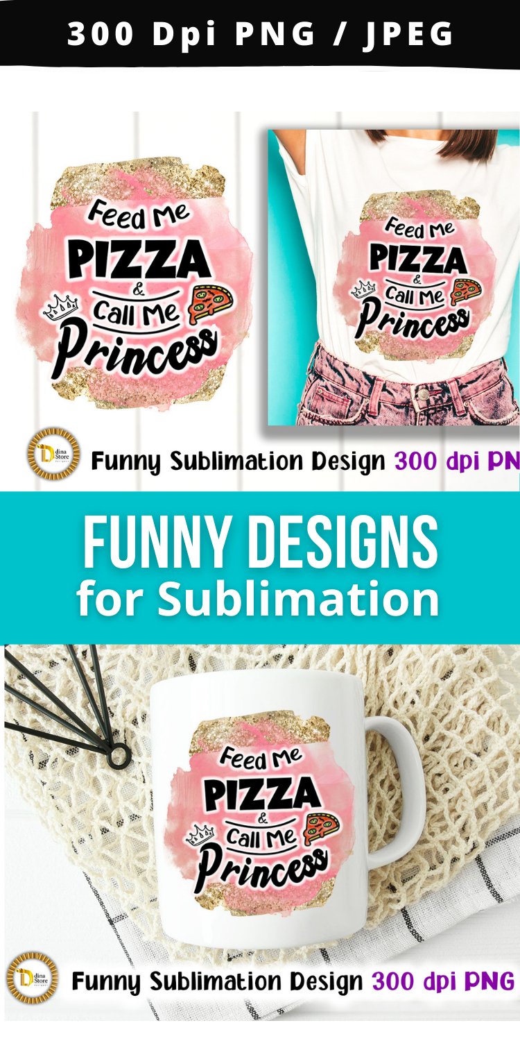 Funny Sublimation Design - Feed me Pizza (1499975)