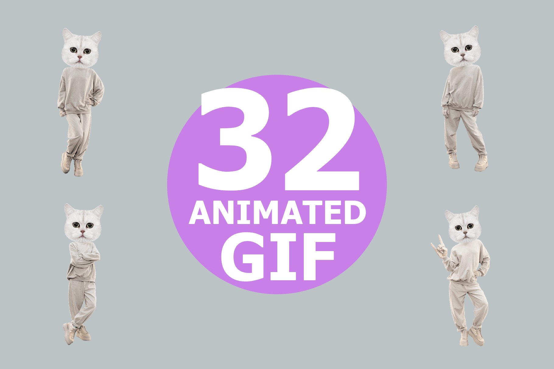 Funny gif animated Kitty power