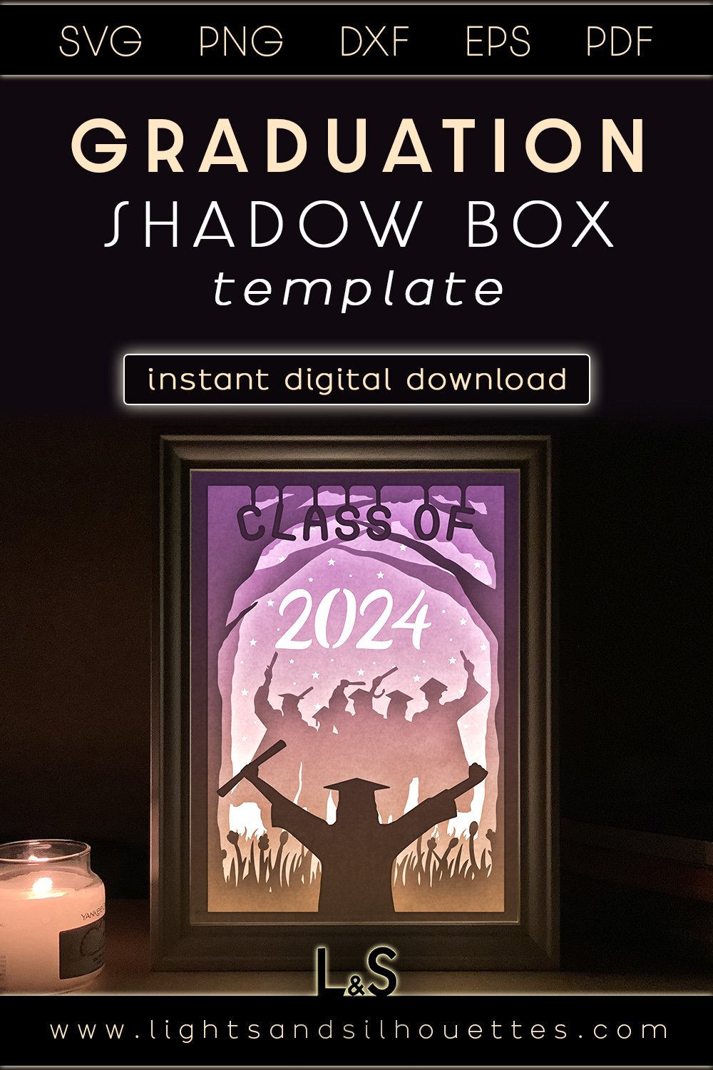 Graduation Shadow Box | 3D Lightbox Svg