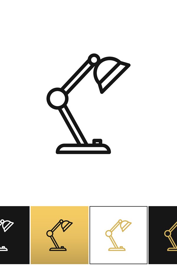 Table lamp sign or desk office lamps vector icon