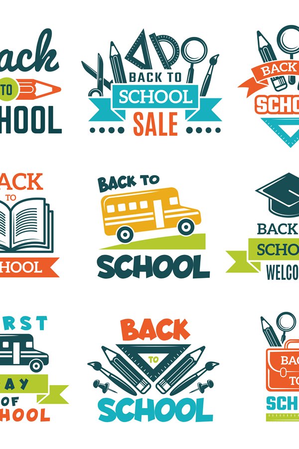 School labels set. Back to school theme